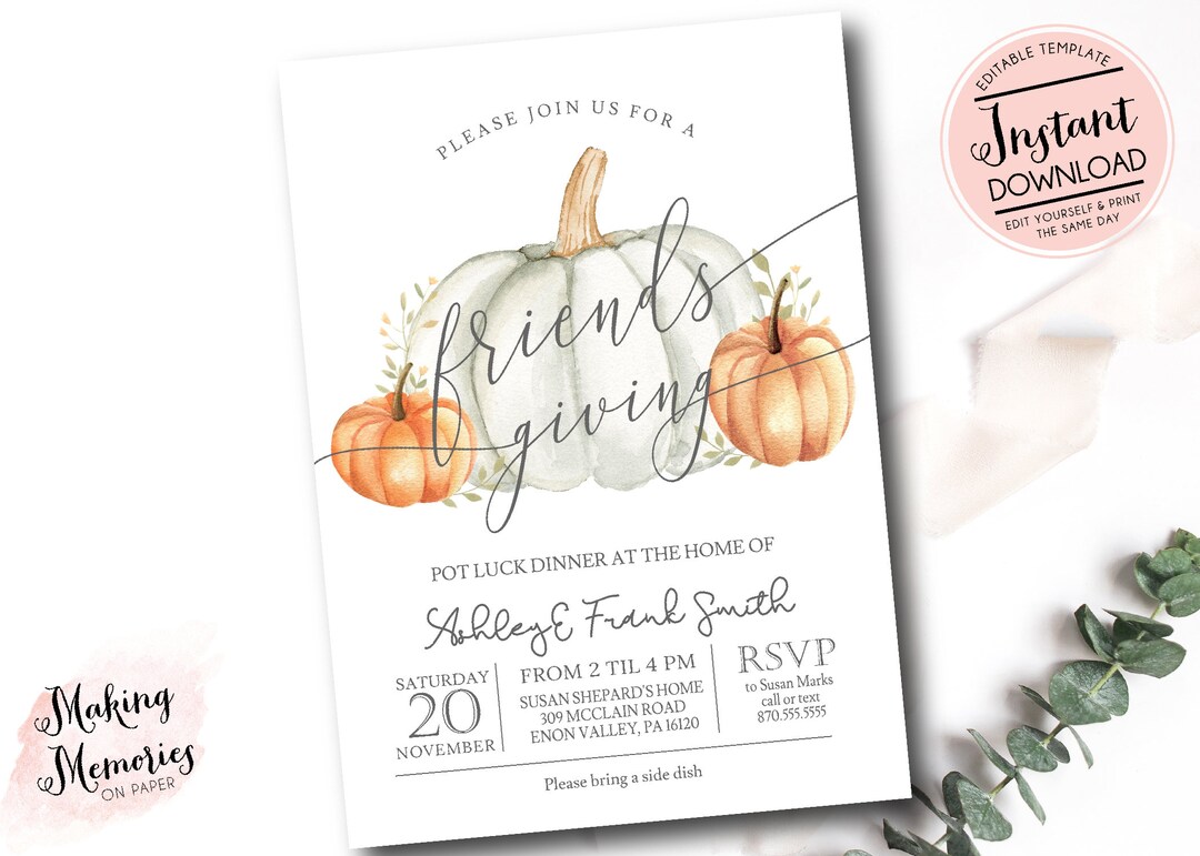 Friendsgiving Invitation, Friends Giving, Friends Thanksgiving ...