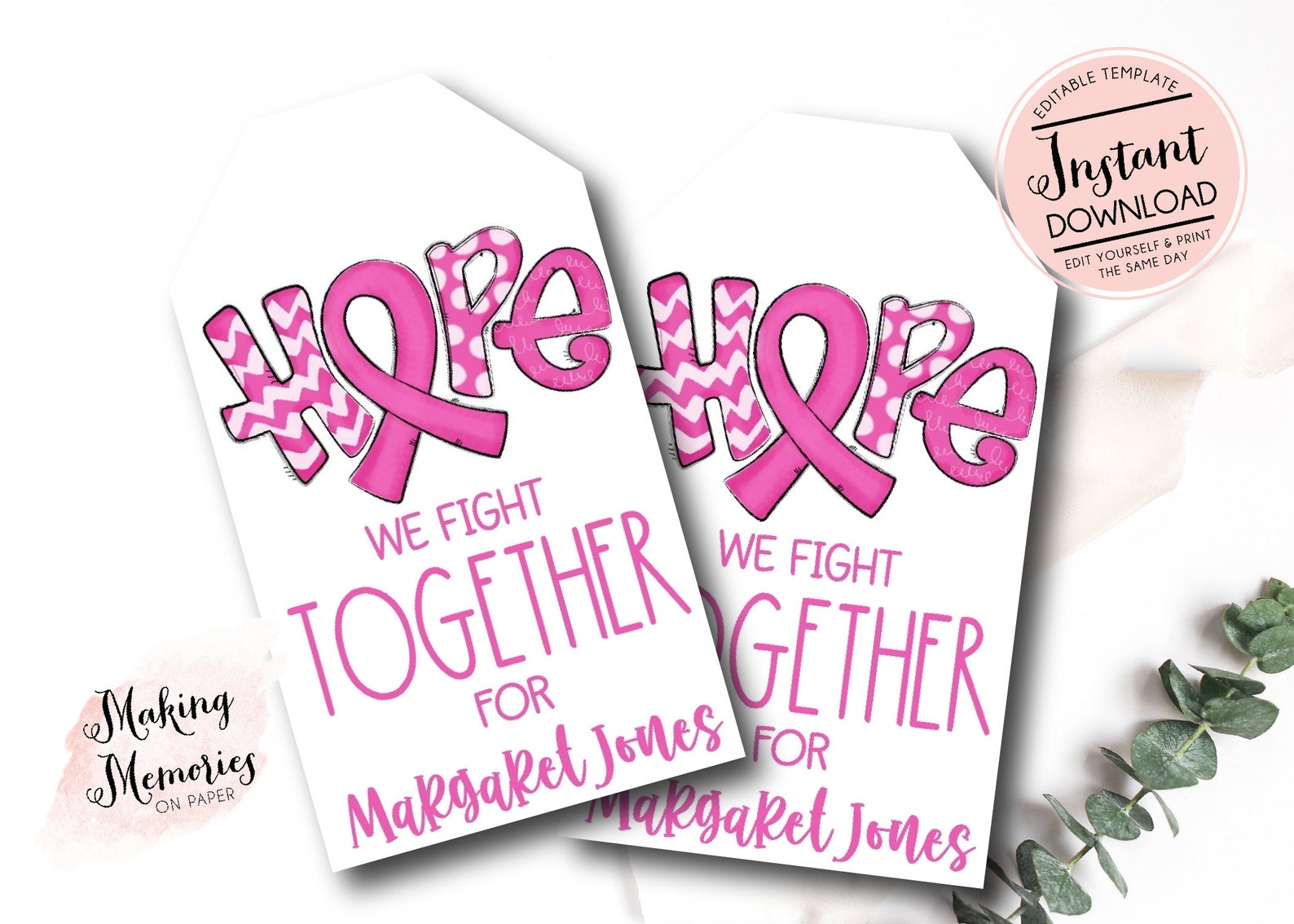 Breast Cancer Favor Tag Breast Cancer Awareness Breast - Etsy