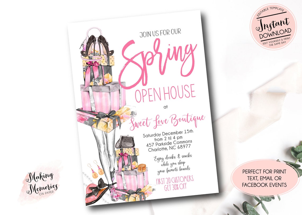 Spring Open House Store Open House Business Open House - Etsy