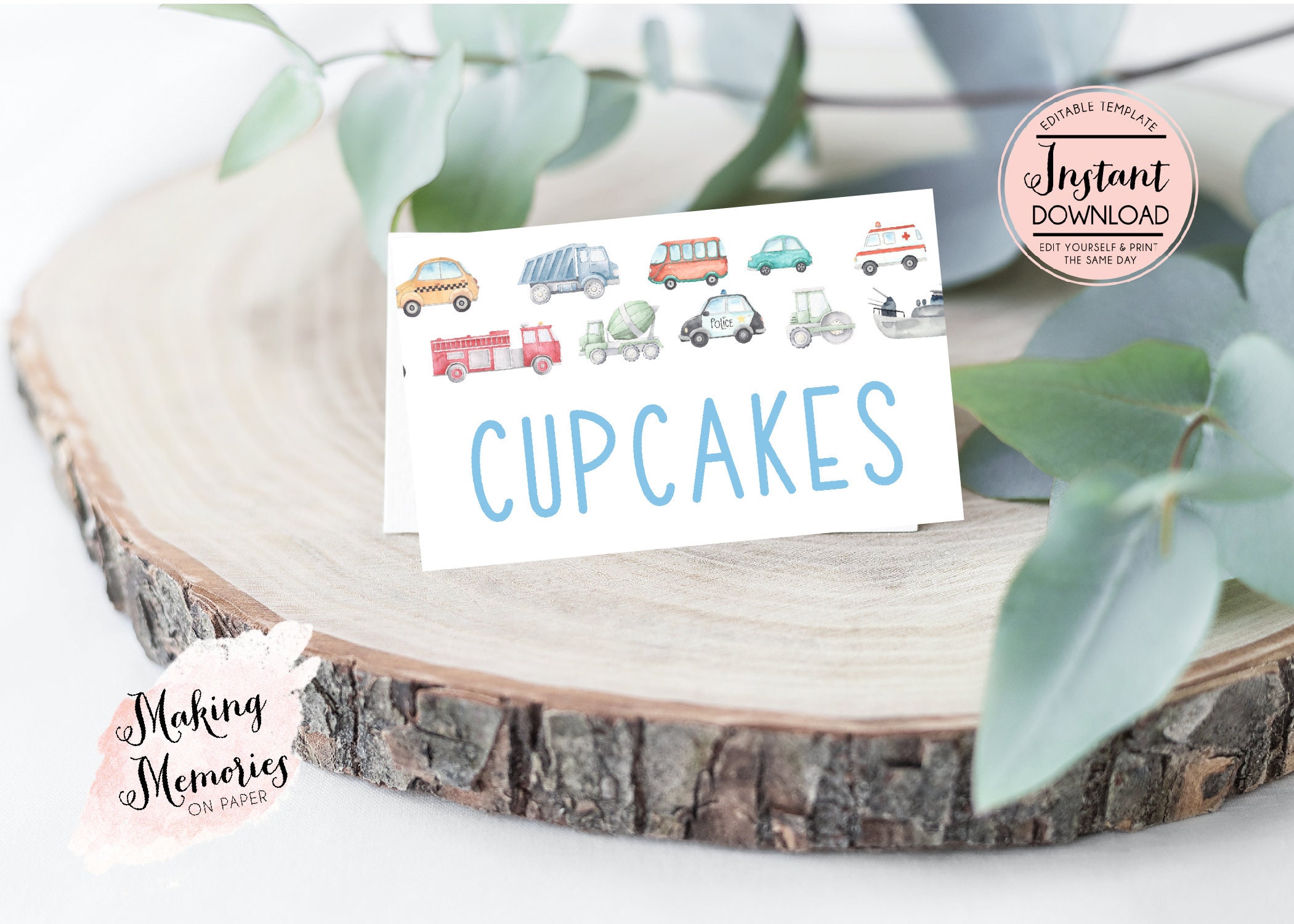 Editable Transportation Water Labels, Truck Birthday Water Bottle Label ...