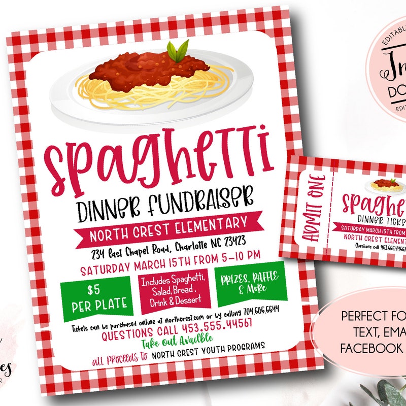 Church Spaghetti Flyer - Etsy