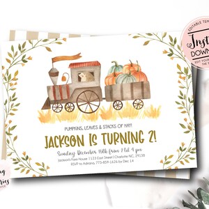 Fall Birthday Invitation, Fall Hayride Invitation, Pumpkin Patch ...
