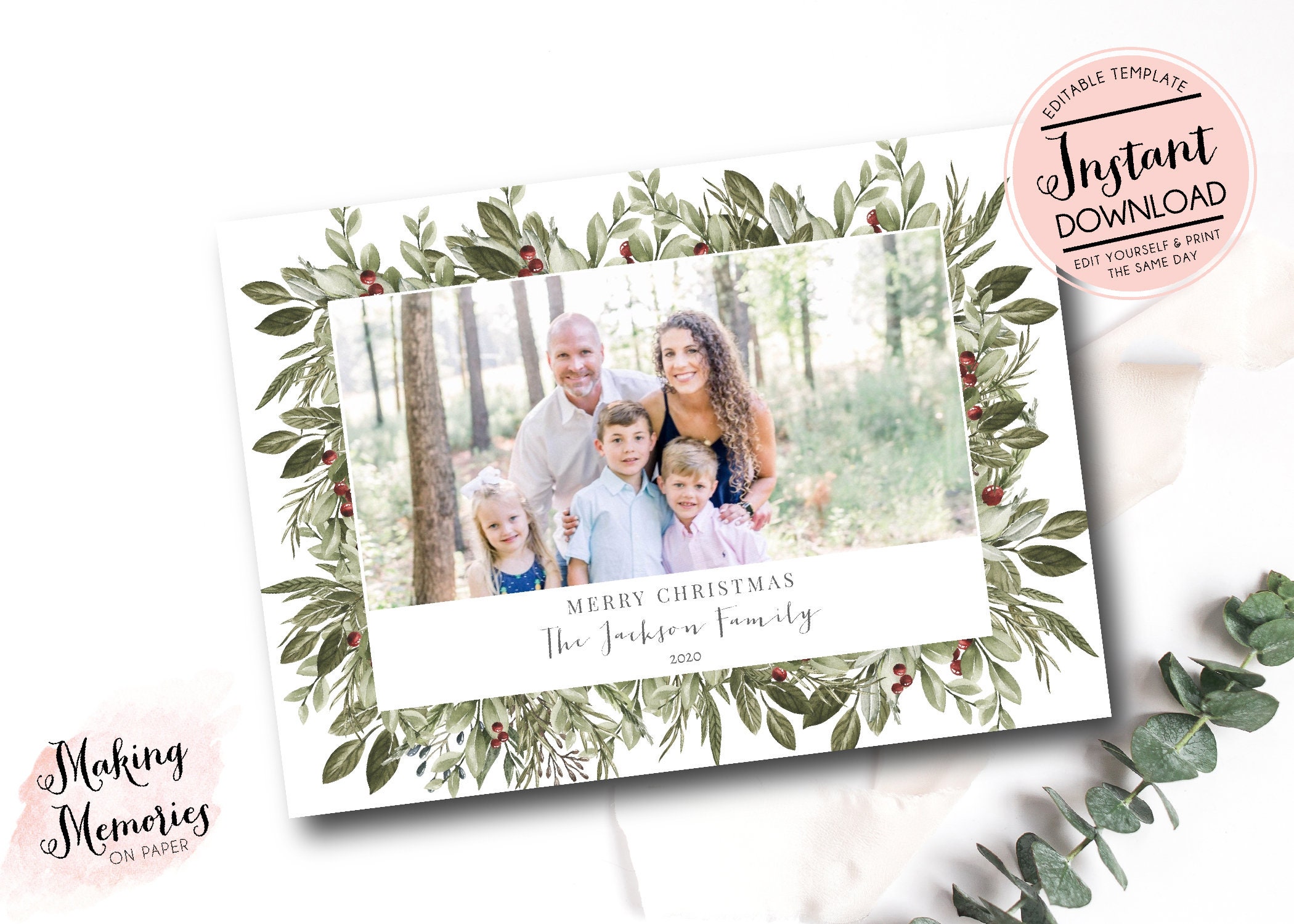 Photo Christmas Card family Christmas Card Holiday photo | Etsy