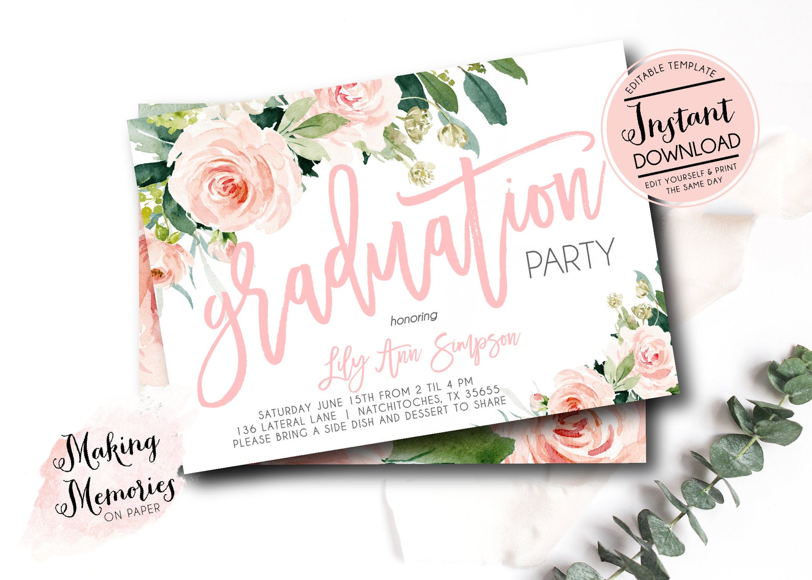 Graduation Announcement Invitation Graduation Party Invite | Etsy