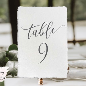 Deckled Edge Wedding Table Number, Printed Table Numbers, Textured ...