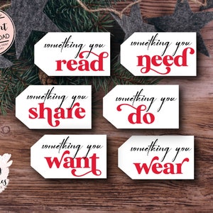 Christmas Gift Rule, Printable Christmas Giving Rule Tag, Something You ...