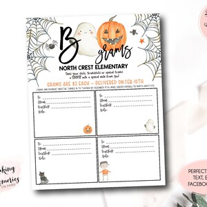 Halloween Candy Gram Template, School Candy Gram, School Fundraiser ...