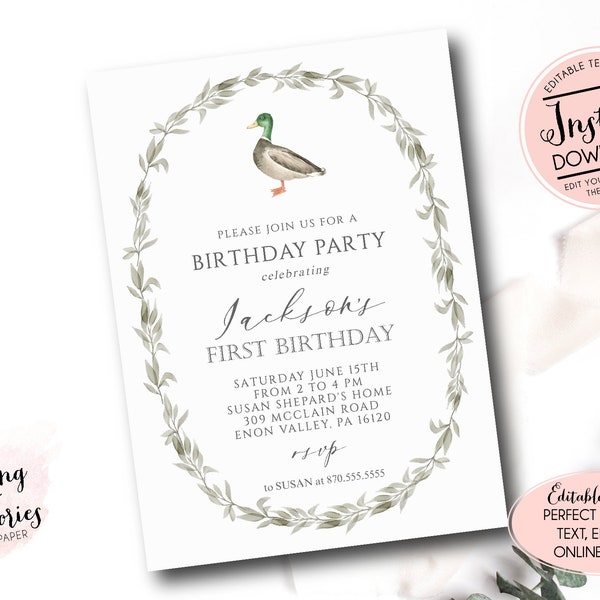 One Lucky Mallard Duck First Birthday - Etsy