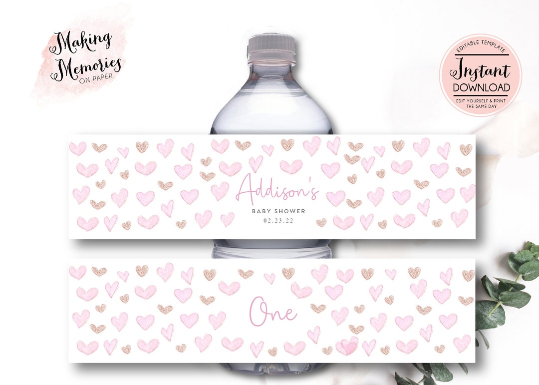 Valentine Water Bottle Labels, Valentine Water Labels, Valentine Party ...