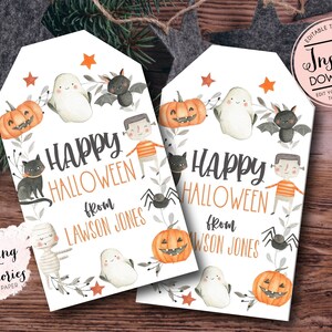 Halloween Favor Tag, Editable Birthday Halloween Favor Tags ...