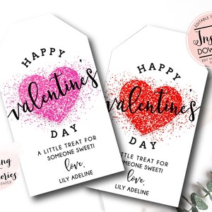Red Heart Valentine Sticker, Printable Valentine's Day Card, Girl ...