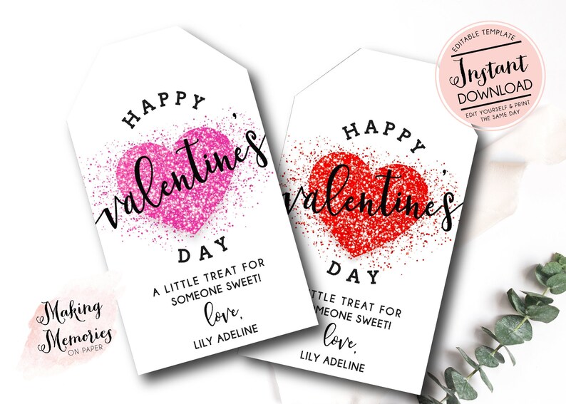 Red Heart Valentine Sticker Printable Valentine's Day | Etsy