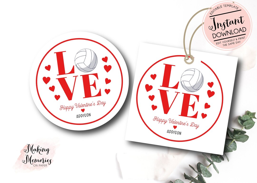 Volleyball Valentine Cards, Sports Valentines Day Cards, LOVE Valentine ...