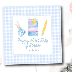 Printable Back to School Tag, Watercolor Back to School Tag, First Day ...
