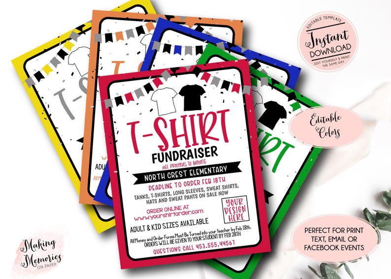 Shirt Fundraiser Flyer, School Shirt Sale, Clothing T-shirt Sale ...