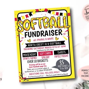 Editable Softball Fundraiser Template, Sports Fundraiser, Softball ...