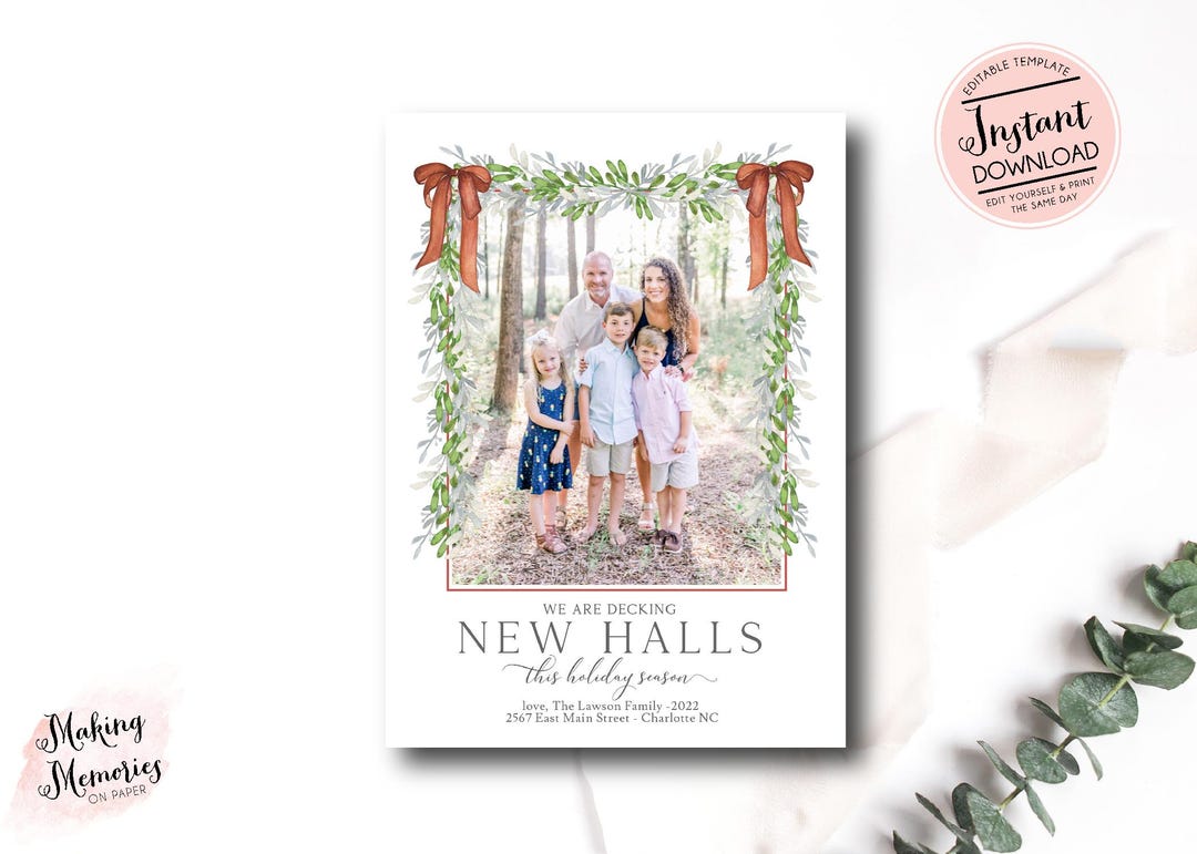 Photo Christmas Card, New Home for the Holidays, Decking New Halls ...