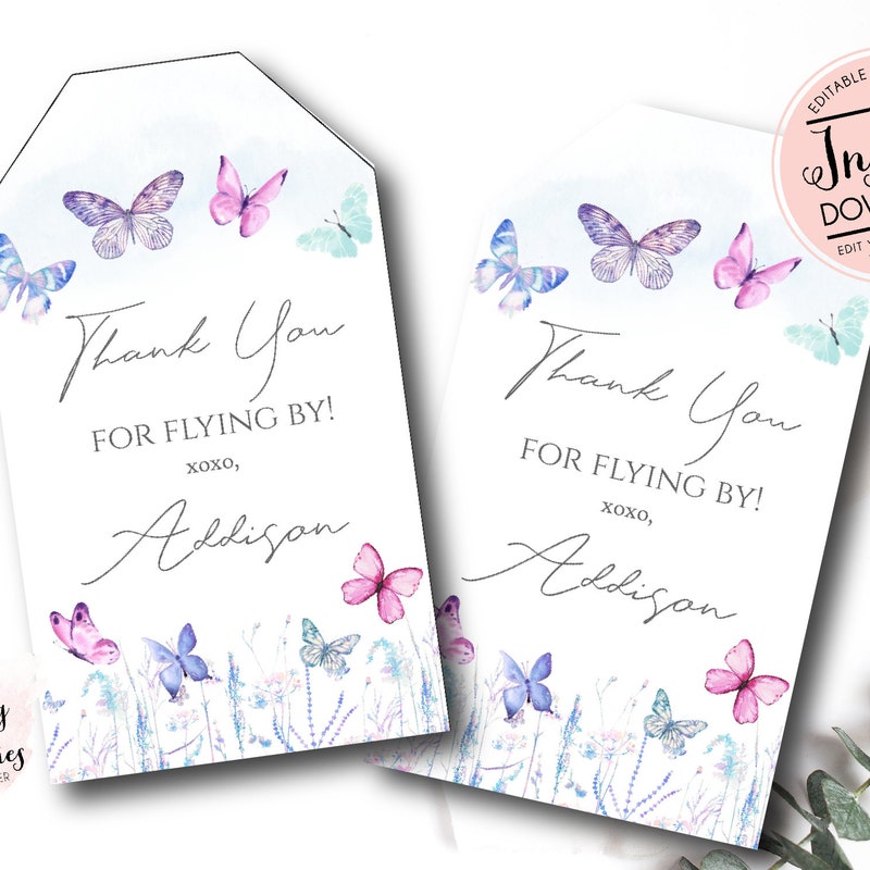 Butterfly Favor Tags - Etsy