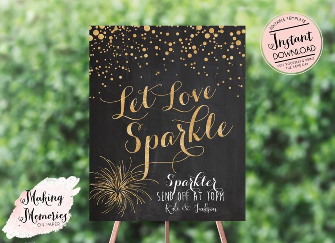 Hashtags Sign, If You Hashtag, Glitter Chalk Wedding Sign, Printable ...