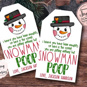 Reindeer Poop Favor Tag, Christmas Treat Bag, Reindeer Poop School Gift ...