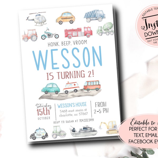 Transportation Birthday - Etsy