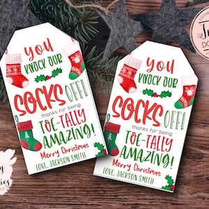 Editable Christmas Socks Gift Tag, Christmas Manicure Pedicure Gift Tag ...
