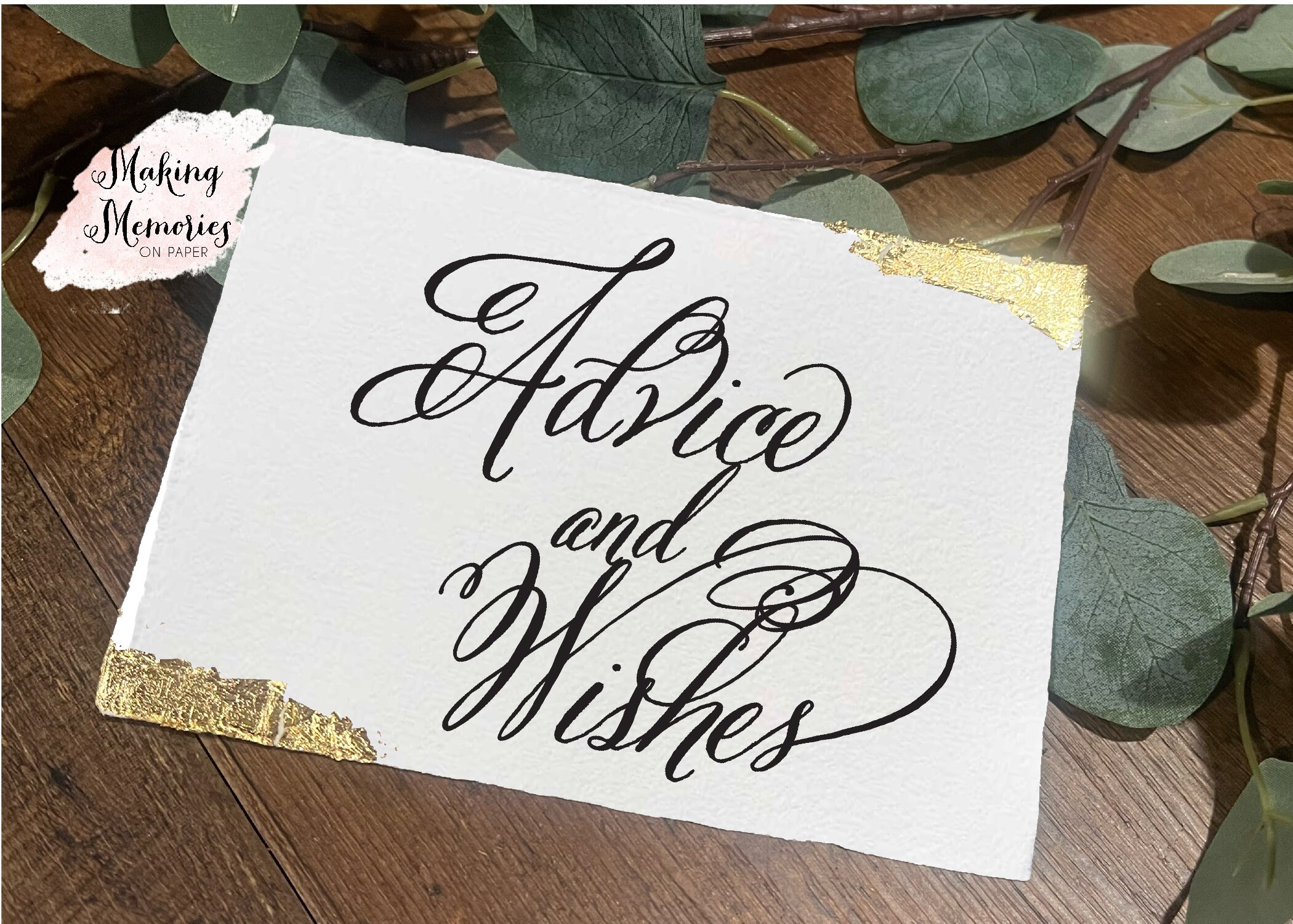 Deckled Edge Wedding Cards and Gifts Sign Gold Leaf Cards and - Etsy