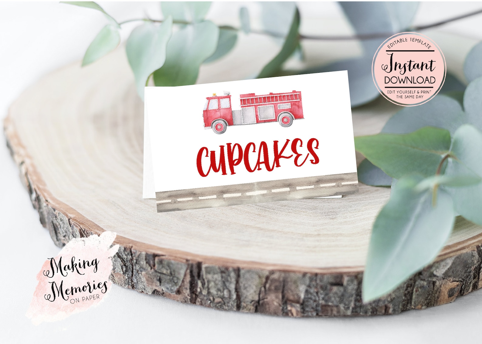 Editable Fire Truck Food Tent Cards Fire Truck Food Label - Etsy