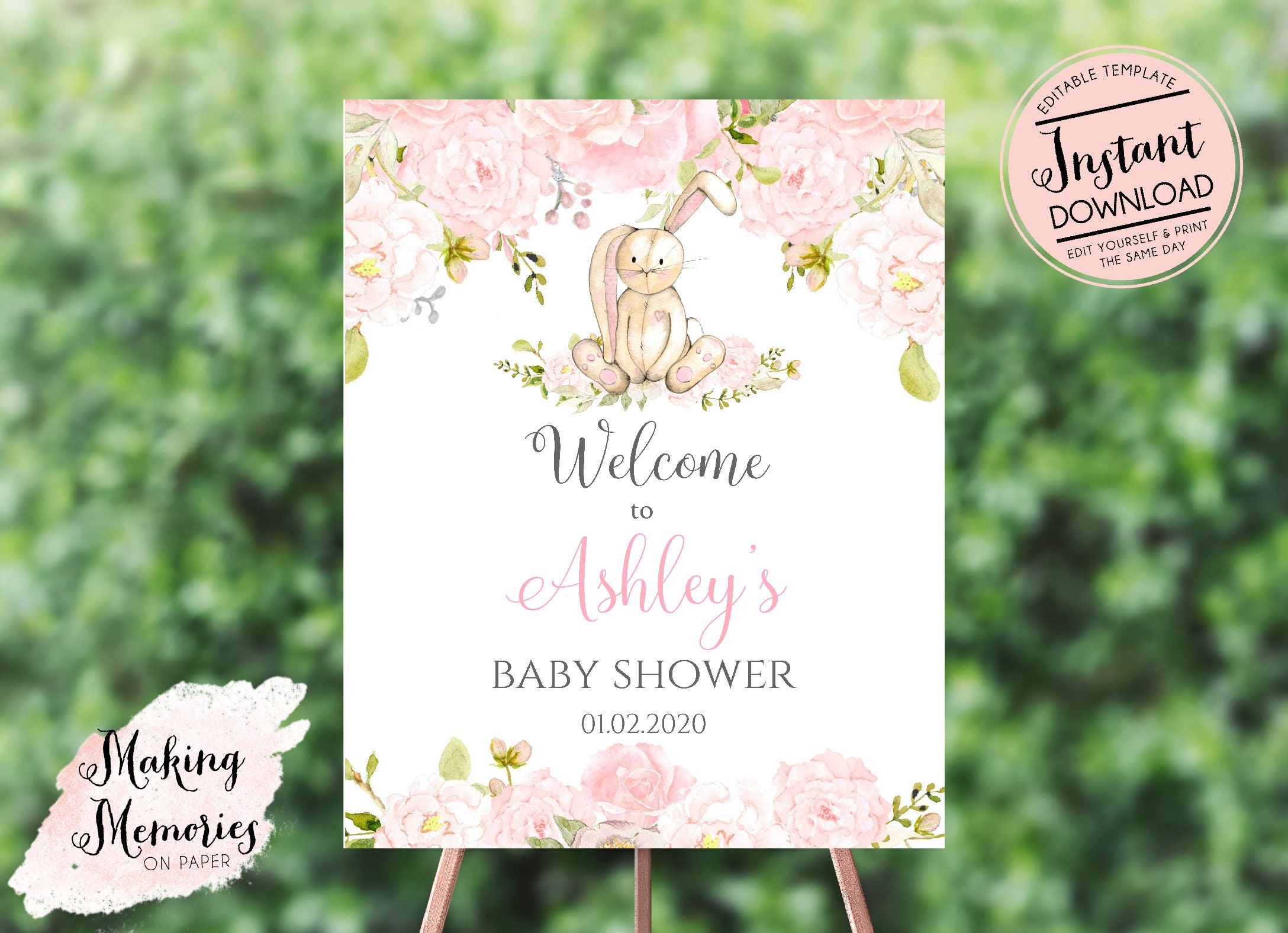 Pink Floral Birthday Chalkboard Poster About Me Poster | Etsy