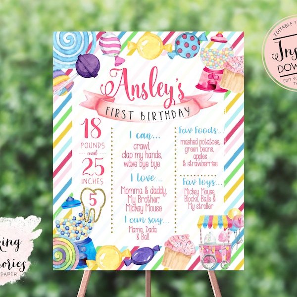 Birthday Candy Poster Board - Etsy