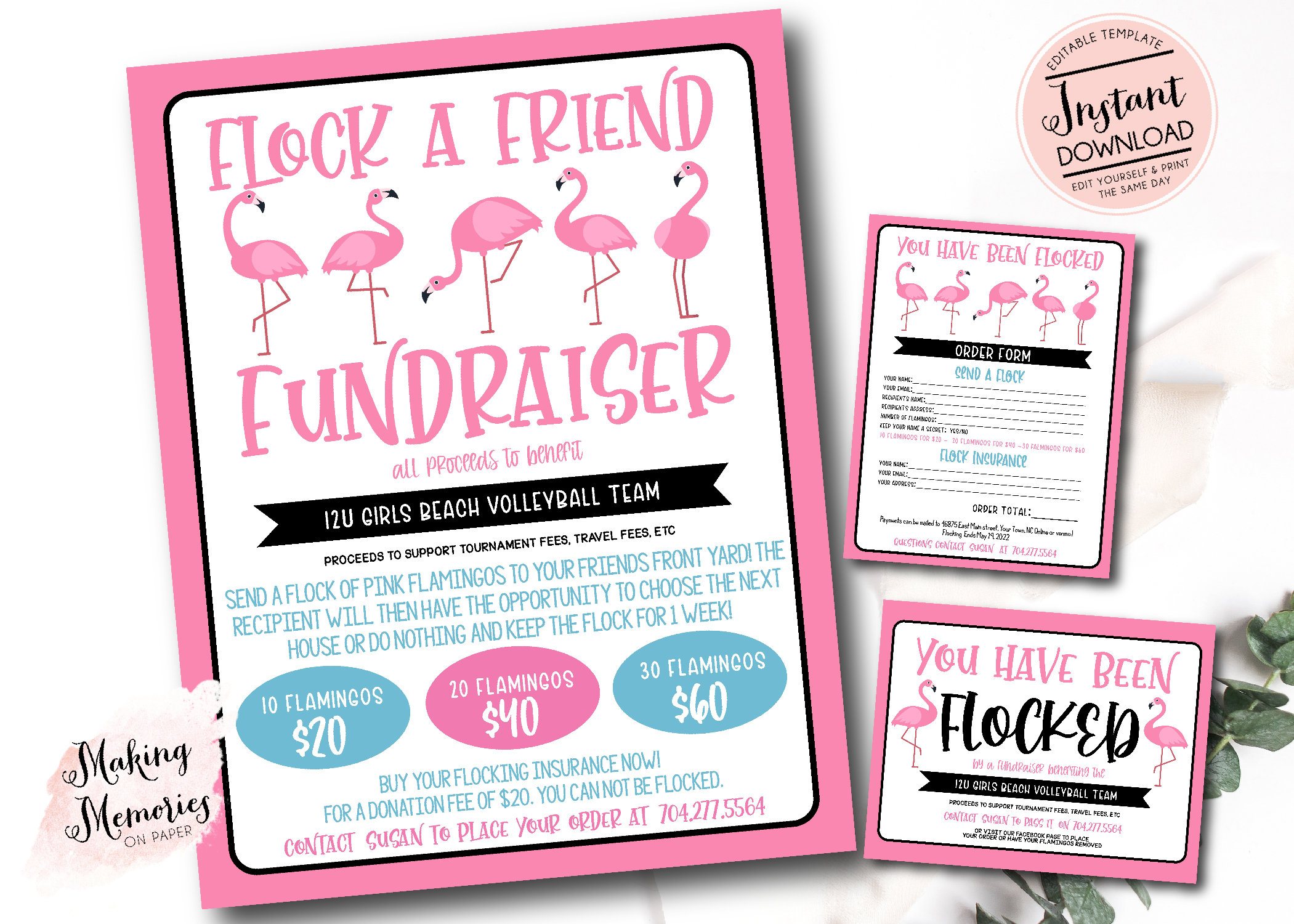 Flock My Yard Fundraiser, You've Been Flocked, Youth Fundraiser, Flamingo Fundraiser, Flocked ...