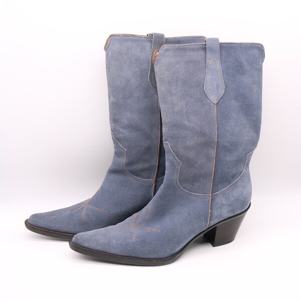 Blue Suede Boots - Etsy