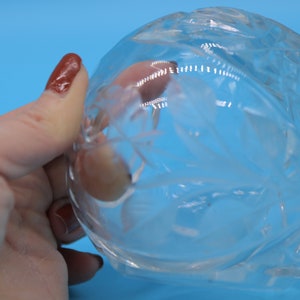 Vintage Clear Crystal Etched Sphere Ashtray - Etsy