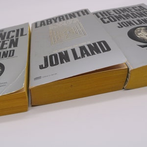Vintage 80s Jon Land Book Set Labyrinth, the Omega Command, Council of ...