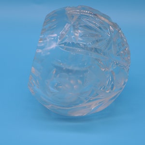 Vintage Clear Crystal Etched Sphere Ashtray - Etsy