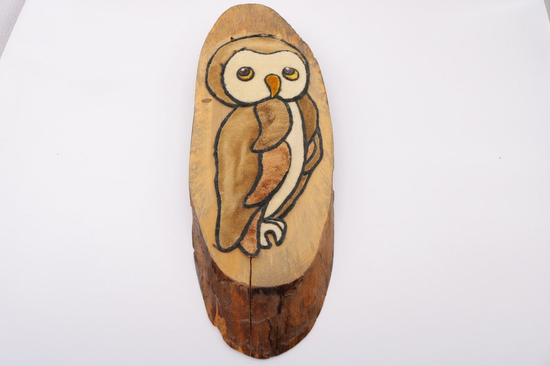 Vintage Wooden Owl Plaque - Etsy