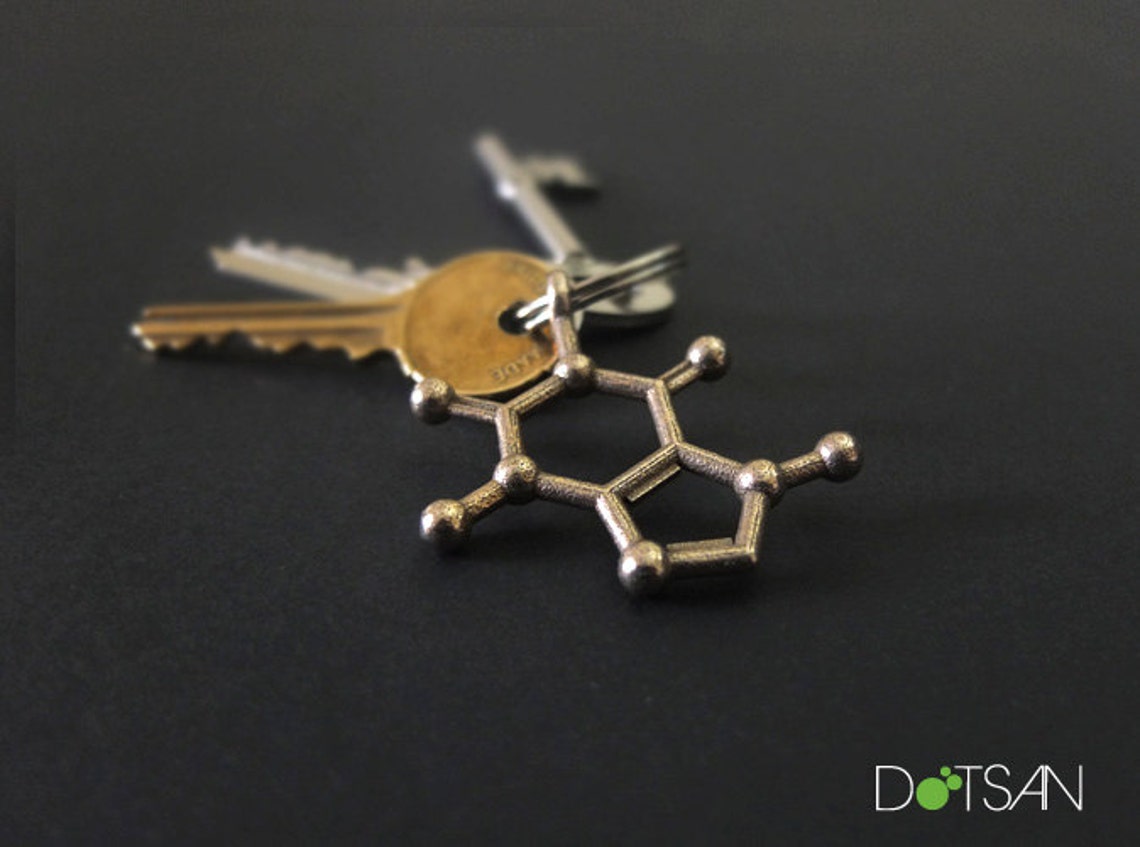 3D Printed Caffeine Molecule Keychain - Etsy
