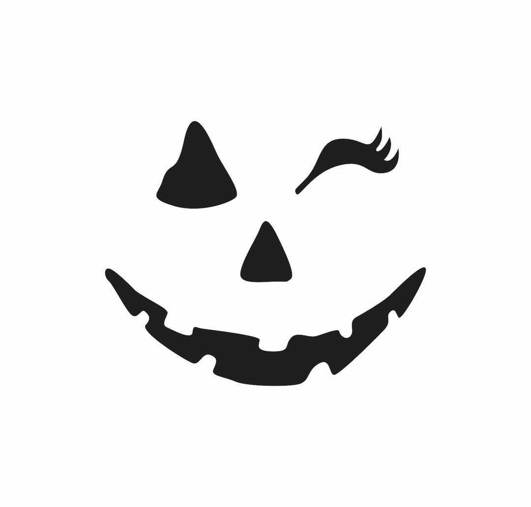 Pumpkin Winky Face Svg Dxf Png Plt Eps Jpg File - Etsy
