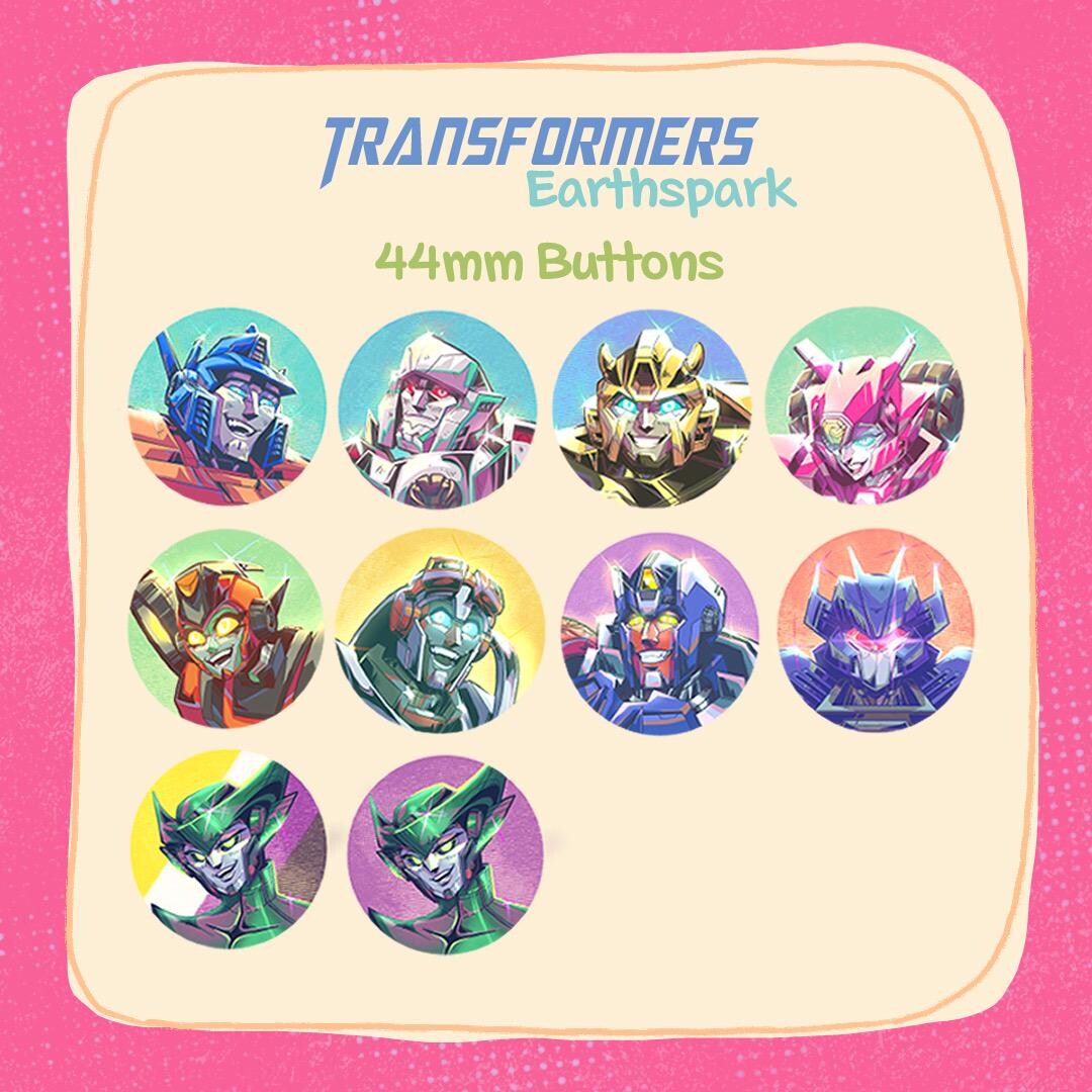 Transformers Earthspark Pin Back Buttons 44mm - Etsy
