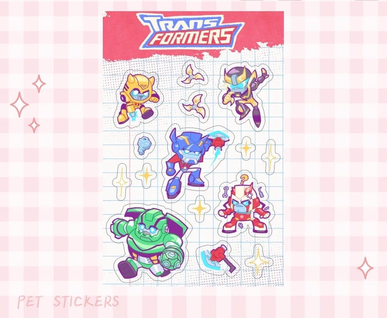 Transformers Animated Sticker Sheet - Etsy