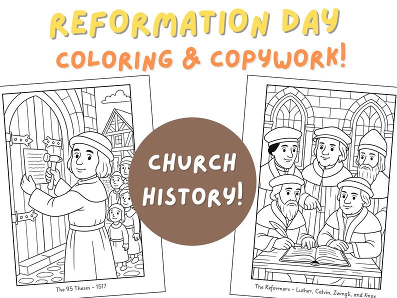 Reformation Day Coloring Pages and Copywork Language Arts Tracing ...