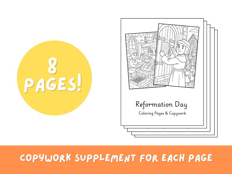 Reformation Day Coloring Pages and Copywork Language Arts Tracing ...