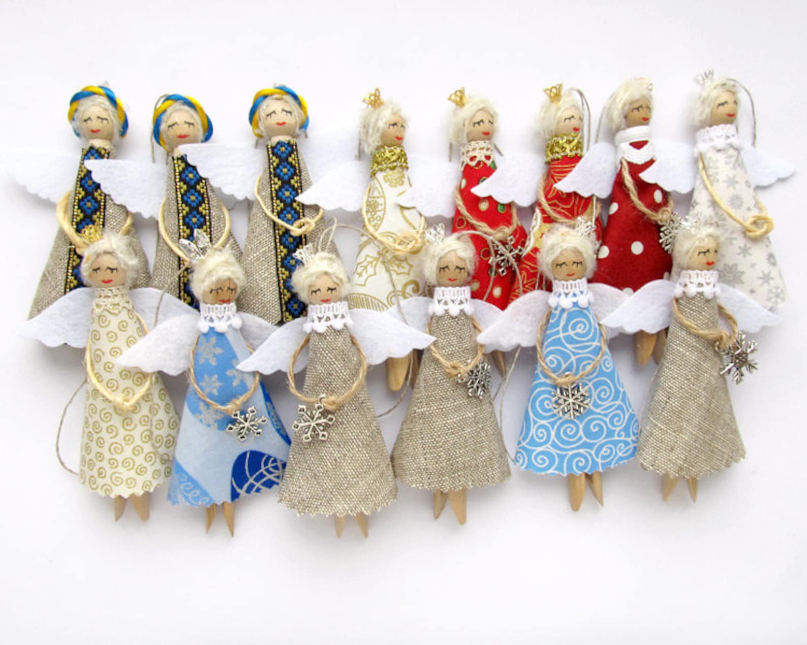 Christmas Angels Christmas Ornaments Red Tree Decorations - Etsy UK