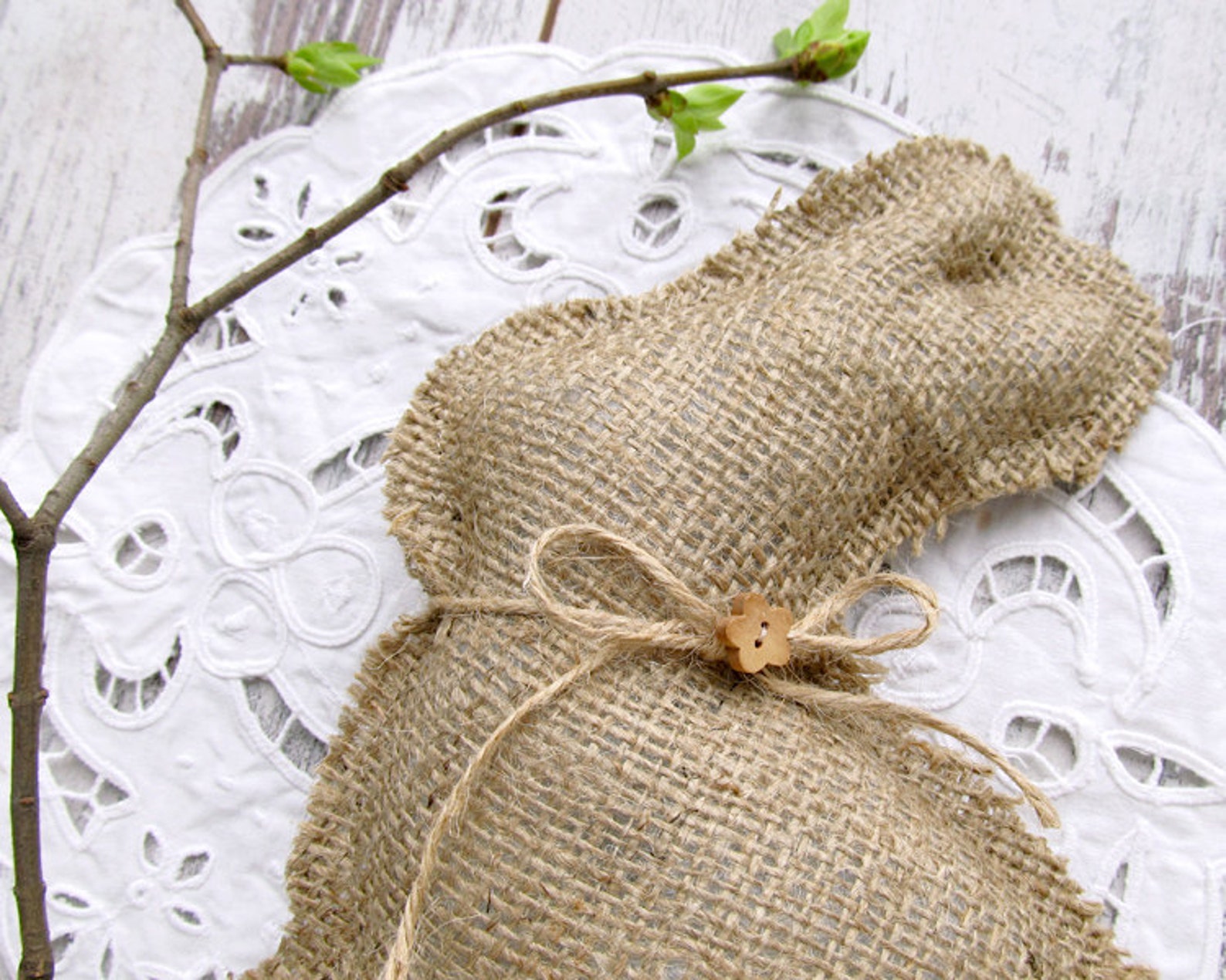 Burlap Easter Bunny, Rustic Decorations, Rabbit Easter Toy, Holiday ...