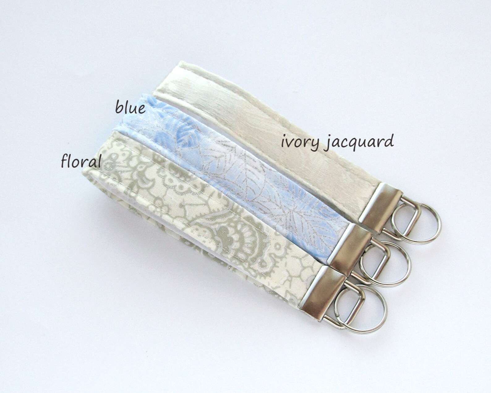 Denim and Lace Keychain, Blue Key Fob, Jeans Key Chain, Wristlet Strap ...