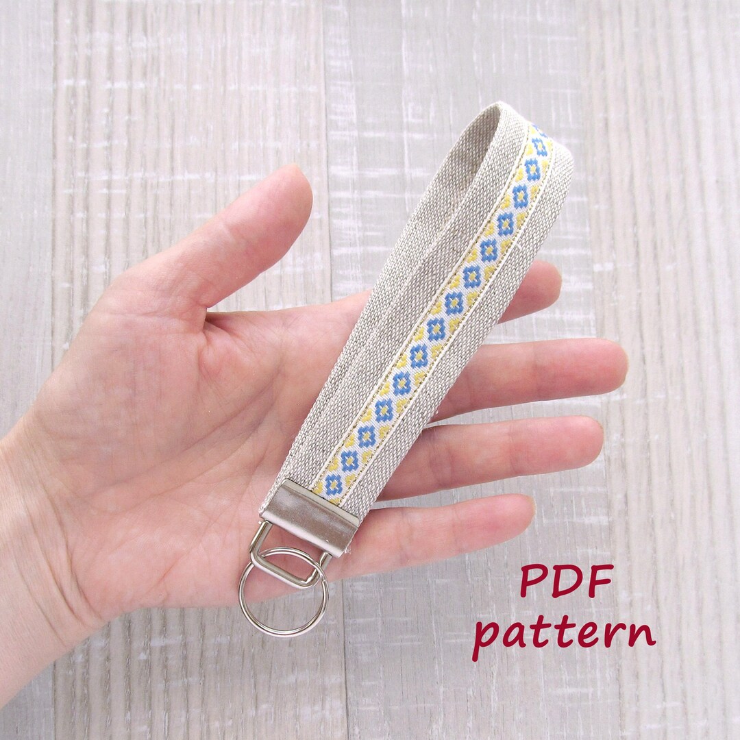 Keychain PDF Sewing Pattern, Key Fob Sewing Tutorial, Wristlet Strap ...