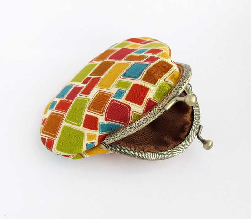 Geometric Coin Purse Colorful Squares With Kisslock - Etsy