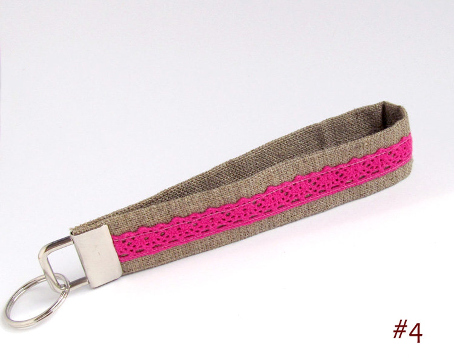 Lace Keychain Burlap Key Fob Fabric Key Chain Wristlet - Etsy