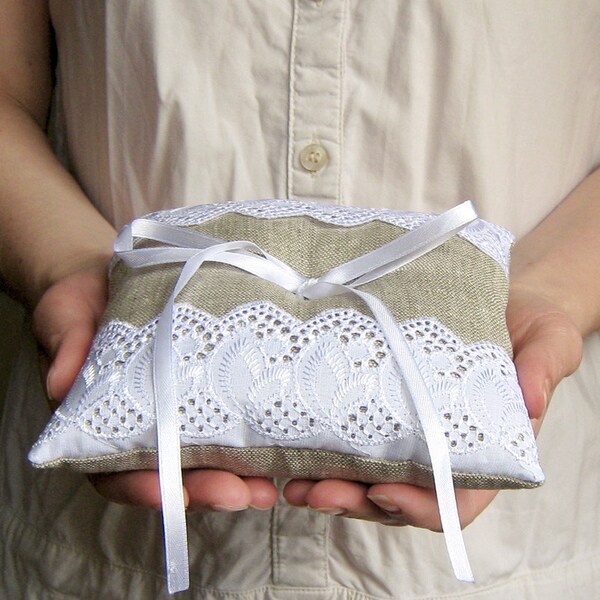 Burlap Lace Pillow - Etsy