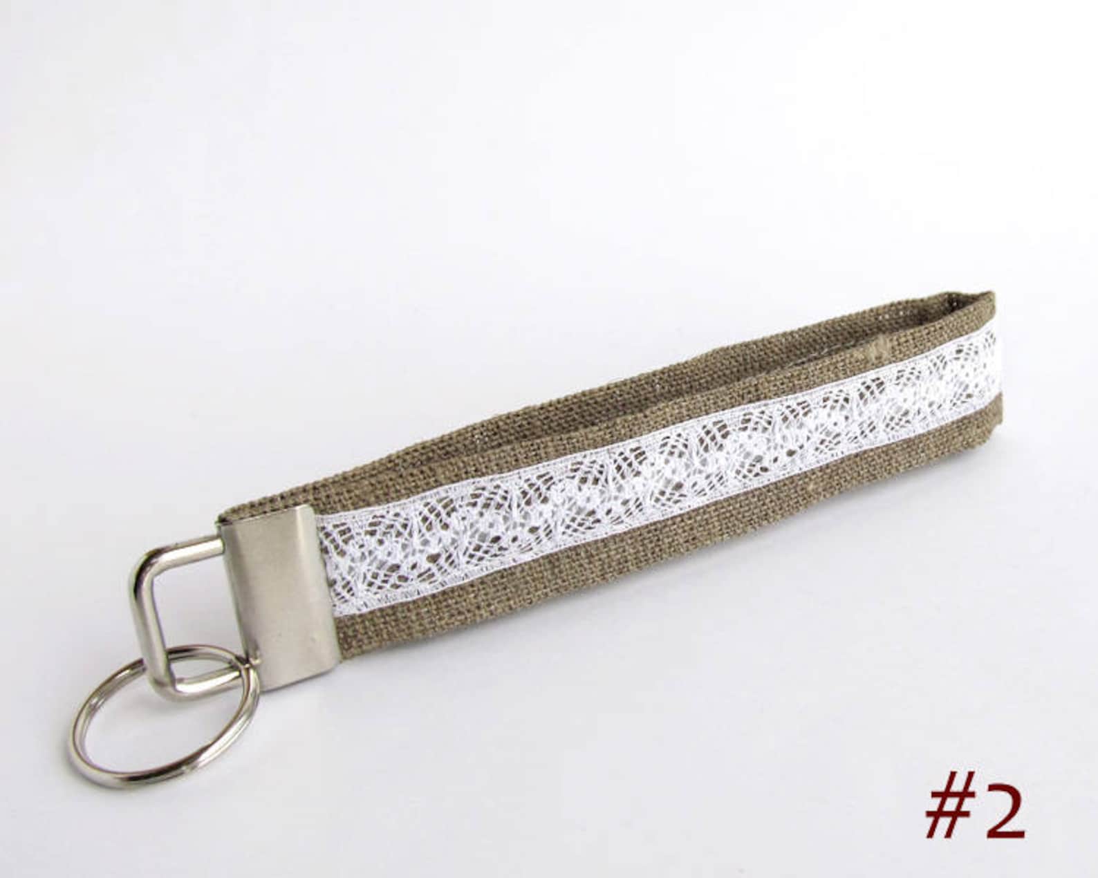 Lace Keychain Burlap Key Fob Fabric Key Chain Wristlet - Etsy